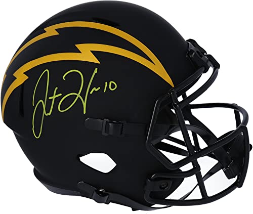 Justin Herbert Los Angeles Chargers Autographed Riddell Eclipse Alternate Speed Replica Helmet - Autographed NFL Helmets