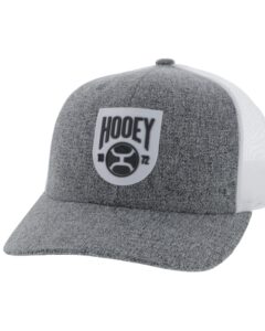 hooey men's bronx adjustable snapback mesh trucker back hat (grey)