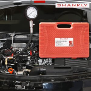 Shankly Diesel Engine Compression Tester Automotive Fuel Pressure Tester Kit, Engine Compression Gauges Tool 1000 PSI with Cylinder Compression Tester Hose - Comes with Carrying Case