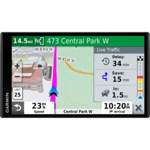 Garmin 010-N2038-02 Drivesmart 65T GPS Navigator (Renewed) Bundle with Dual DC12V/24V Electronic Multifunction Car Socket, 32GB MicroSD Card & Deco Gear Hard EVA Case with Zipper