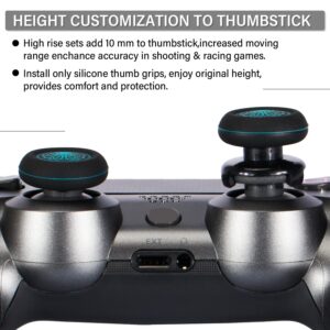 Playrealm FPS Thumbstick Extender & Printing Rubber Silicone Grip Cover 2 Sets for PS5 Dualsenese & PS4 Controller (Cthulhu Abyss Blue)