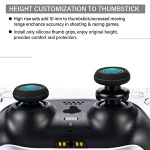 Playrealm FPS Thumbstick Extender & Printing Rubber Silicone Grip Cover 2 Sets for PS5 Dualsenese & PS4 Controller (Cthulhu Abyss Blue)