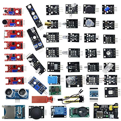 Alician for Arduino 45 in 1 Sensors Modules Starter Kit Better Than 37in1 Sensor Kit 37 in 1 Sensor Kit UNO R3 MEGA2560 OPP Bag