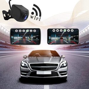 GoolRC Wireless Backup Camera HD WiFi Rear View Camera for Car, Vehicles, WiFi Backup Camera with Night Vision, IP67 Waterproof LCD Wireless Reversing Monitor