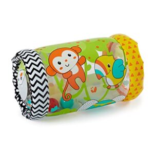 Infantino Jungle Peek & Roll - Encourages Crawling, Inflatable Activity Toy with Bouncing Balls Inside, Fun & Friendly Animal Characters, Helps Gross Motor Skill Development, for Babies 6M+