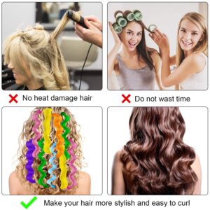 30 Pieces Hair Curlers Styling Kit, Wave Style Hair Rollers Spiral Curls No Heat Hair Curlers with Styling Hooks for Women Girls Long Hair Most Hairstyle Styling Tools (30 cm/ 11.8 Inch)