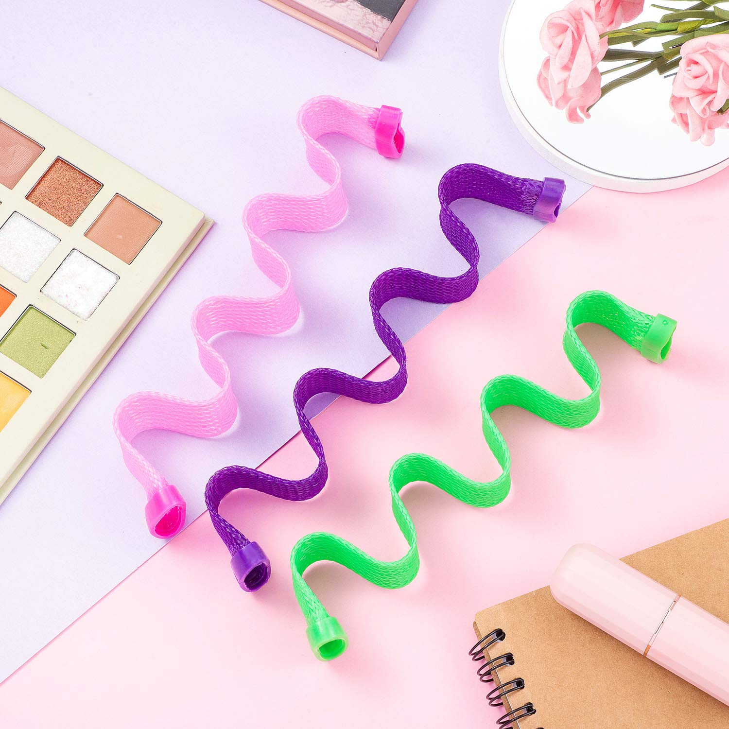 30 Pieces Hair Curlers Styling Kit, Wave Style Hair Rollers Spiral Curls No Heat Hair Curlers with Styling Hooks for Women Girls Long Hair Most Hairstyle Styling Tools (30 cm/ 11.8 Inch)