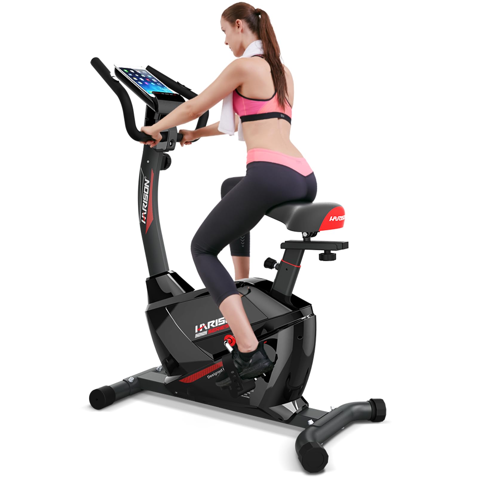 HARISON Indoor Exercise Bike Stationary with Magnetic Resistance Upright Bike for Home Office Cardio Workout