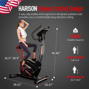 HARISON Indoor Exercise Bike Stationary with Magnetic Resistance Upright Bike for Home Office Cardio Workout