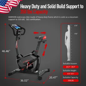 HARISON Indoor Exercise Bike Stationary with Magnetic Resistance Upright Bike for Home Office Cardio Workout