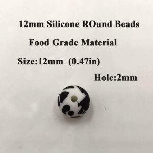 30pcs 12mm Silicone Round Pearl Bead Eco-Friendly Sensory Bead Necklace Mom Necklace DIY Beading Jewelry Accessory (12mm 30pcs)