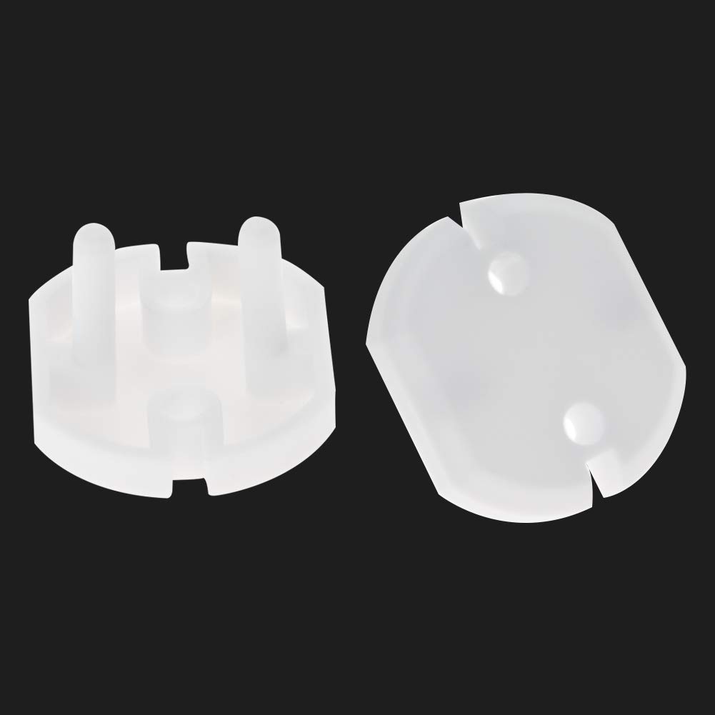 Fielect 20Pcs Outlet Plugs Covers EU Outlet Covers Childproof Plug Protectors Electric Socket Cover Electrical Protector 2-Hole White 20Pcs