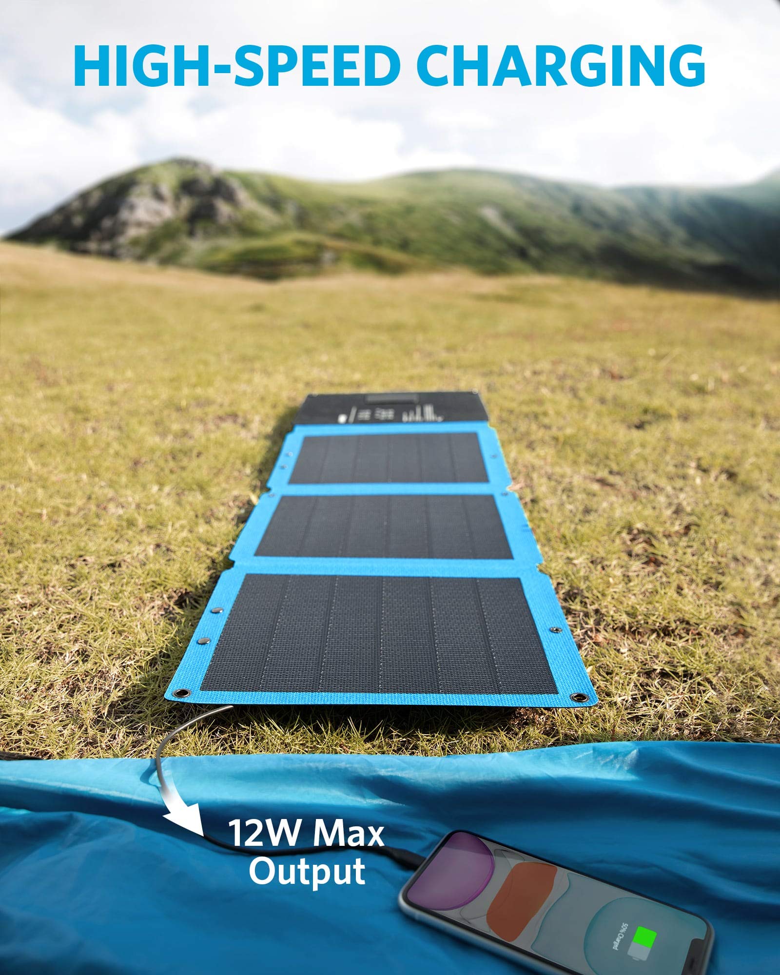 Solar Charger, Anker 24W 3-Port USB Portable Solar Charger with Foldable CIGS Panel for Camping, PowerPort Solar for iPhone 12/SE/11/XS Max/XR/X/8, iPad, Samsung Galaxy S20/S10/S9/S8, and More