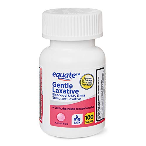 Women's Laxative Tablets, Bisacodyl 5mg 200ct (Two 100ct Bottles) by Equate Compare to Dulcolax Pink