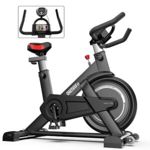 onetwofit indoor exercise bike with monitor,adjustable seat & handlebars cycling bike for home cardio workout ot198