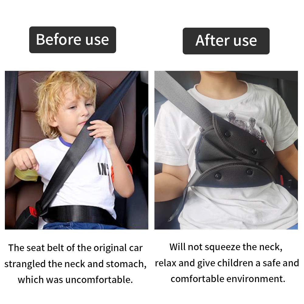 Funbliss Car Safety Cover Strap Pad Harness, Comfortable Protection for Adult Children Keep Belt Away from Neck and Face, Made of Air Mesh Fabric