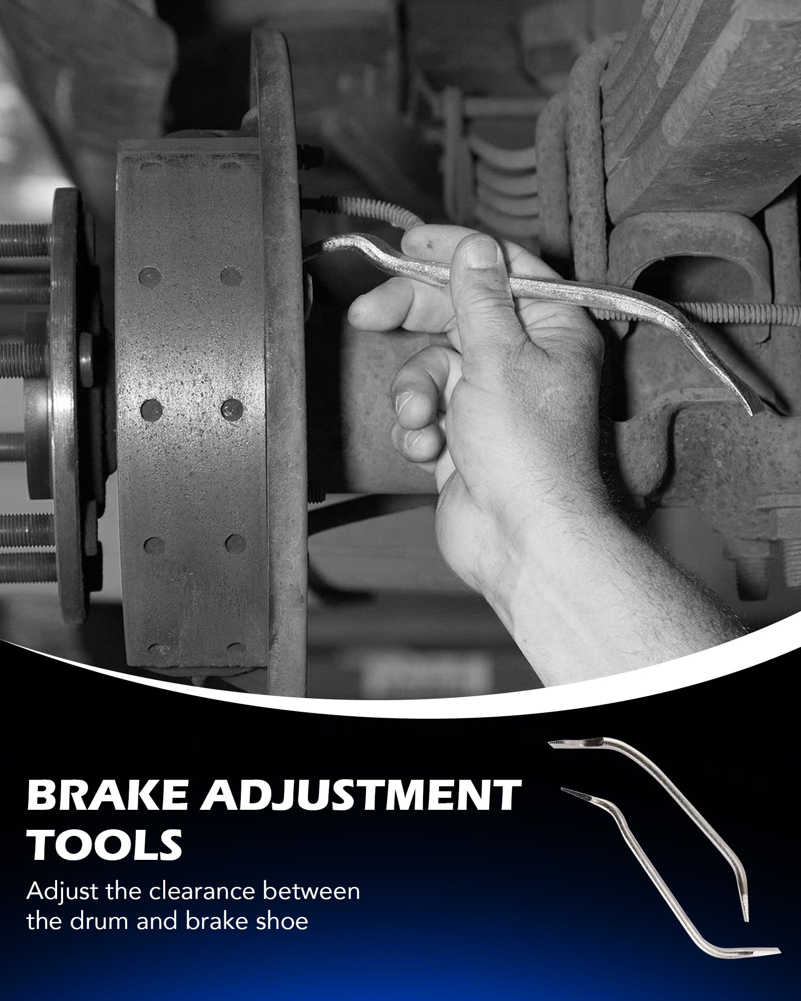 Orion Motor Tech 8pc Drum Brake Tool Kit, Drum Brake Tool with Drum Brake Spring Tool, Brake Spring Compressor, Brake Spring Pliers, Drum Brake Adjusting Tool, Brake Spoon Set, Brake Drum Tool Kit