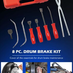 Orion Motor Tech 32pc Dual Brake Tools, 2 in 1 Caliper Compression Tool and Drum Brake Tool Kit, Brake Caliper Tool Kit and Drum Brake Tool with Brake Spring Tool Compressor Pliers Installer Remover