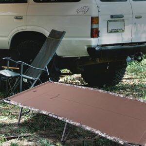 TIMBER RIDGE Outdoor Bed Cots for Sleeping with Carry Bag Foldable XL Hunting for Camping, Hiking, Camouflage，Home, Travel, Support up to 600lbs, Tan