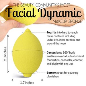 Thirsty Lemon Makeup Sponge by Ally Things Beauty | Yellow Lemon Shaped Makeup Blender for Liquid Foundation, Cream or Powder Blending - Cosmetic Applicator - Cute & Latex-Free Daily Beauty Sponge