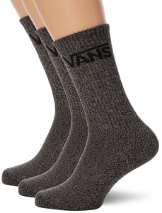 vans | classic crew-socks | black-heather, large (9.5-13) men's.