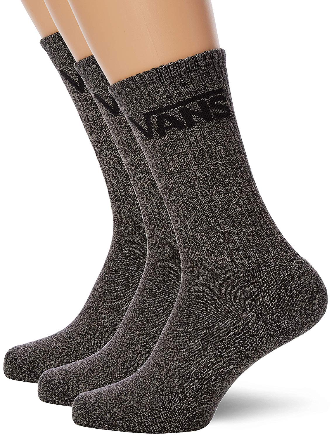 Vans | Classic Crew-Socks | Black-Heather, Large (9.5-13) Men's.