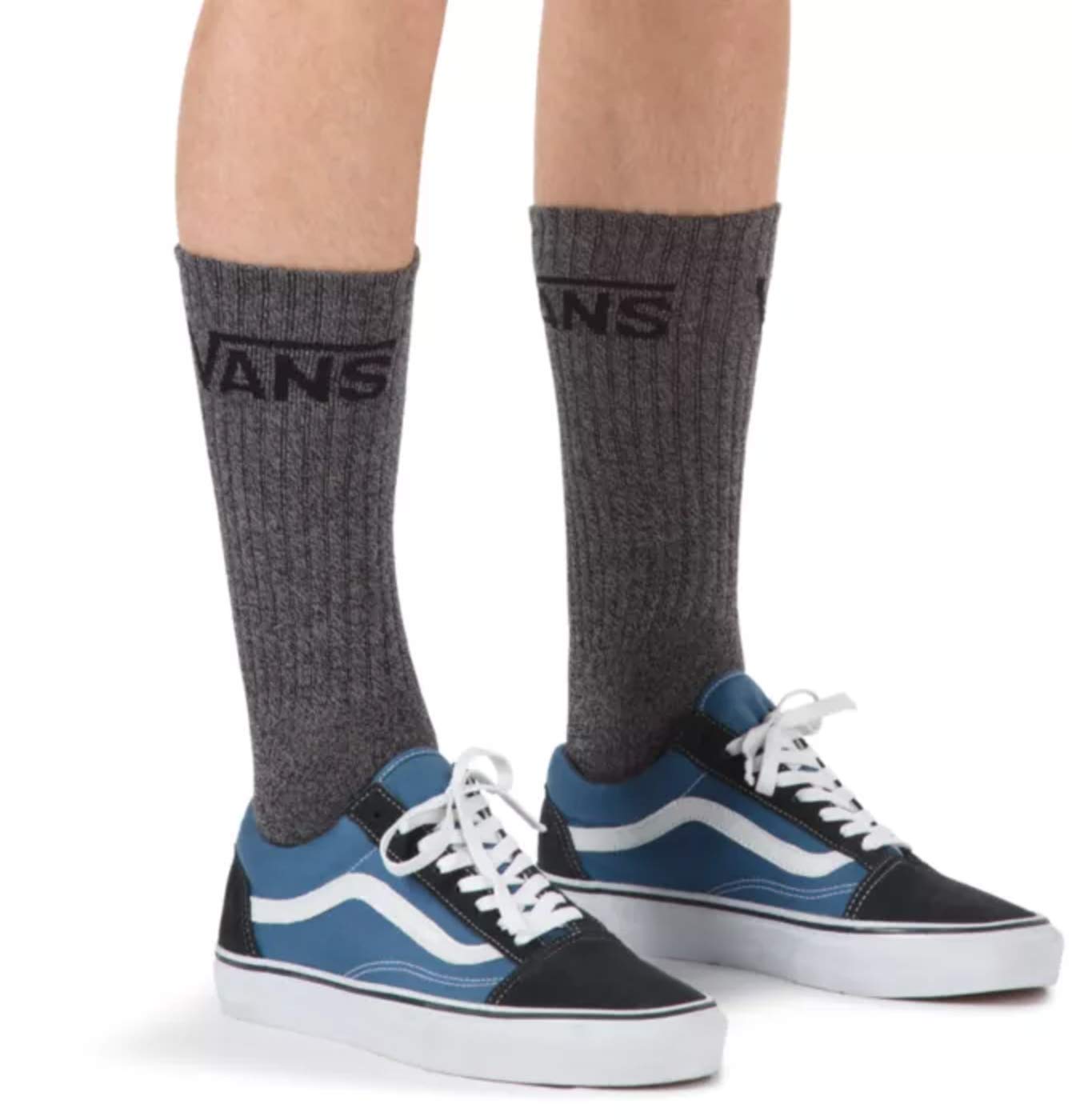 Vans | Classic Crew-Socks | Black-Heather, Large (9.5-13) Men's.