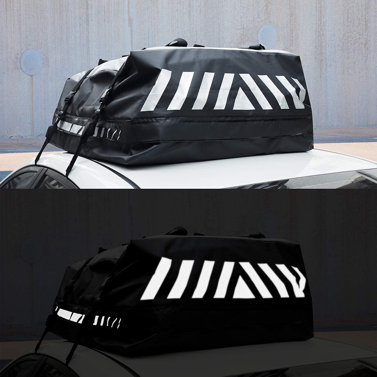 HEYTRIP Waterproof Rooftop Cargo Carrier with Non-Slip Bottom, Reflective Strips for Vehicles with Racks or Without Racks