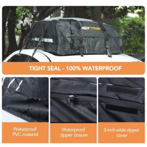 HEYTRIP Waterproof Rooftop Cargo Carrier with Non-Slip Bottom, Reflective Strips for Vehicles with Racks or Without Racks