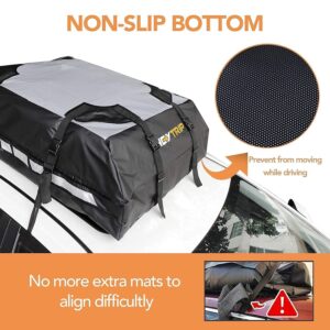 HEYTRIP Waterproof Rooftop Cargo Carrier with Non-Slip Bottom, Reflective Strips for Vehicles with Racks or Without Racks