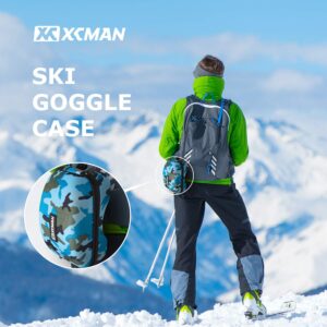 XCMAN Rigid EVA Ski Goggle Case Fit All Shapes and Size Ski Goggles