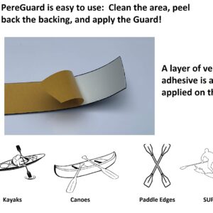 PereGuard Kayak Keel Guard 2" Width Black (10 feet) Kayak Canoe Protective Guard Abrasion Resistance