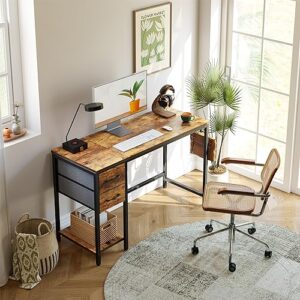 Cubiker Computer Home Office Desk with Drawers, 40 Inch Small Desk Study Writing Table, Modern Simple PC Desk, Black