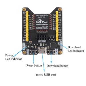 Wishiot ESP8266 Burning Fixture Development Board Micro USB Port Onboard CP2102 Chip Support ESP-01S ESP-07 ESP-07S ESP-12E ESP-12F ESP-12S ESP-C2 Easy Programer