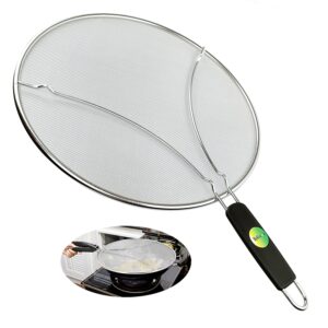 telison splatter screen for cooking 13 inch, block 99% hot oil, stainless steel splatter screen for frying pan, heavy duty and easy to clean