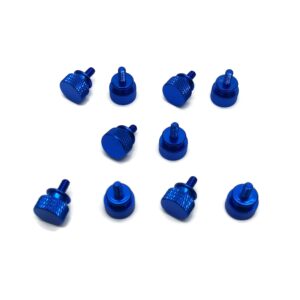 primeonly27 10x anodized aluminum computer case thumbscrews 6-32 thread for computer cover power supply pci slots hard drives diy blue