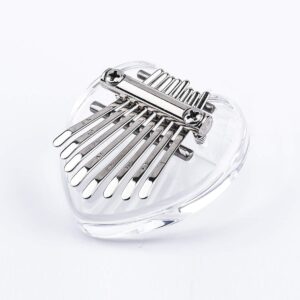 treelf acrylic thumb piano crystal transparent kalimba instrument 8 keys mini thumb piano (heart-shaped)