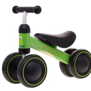 The Original Croco Ultra Lightweight and Sturdy Balance Bike.2 Models for 2, 3, 4 and 5 Year Old Kids. Unbeatable Features. Toddler Training Bike, No Pedal. (Green Dinosaur, Baby 8 Inch)