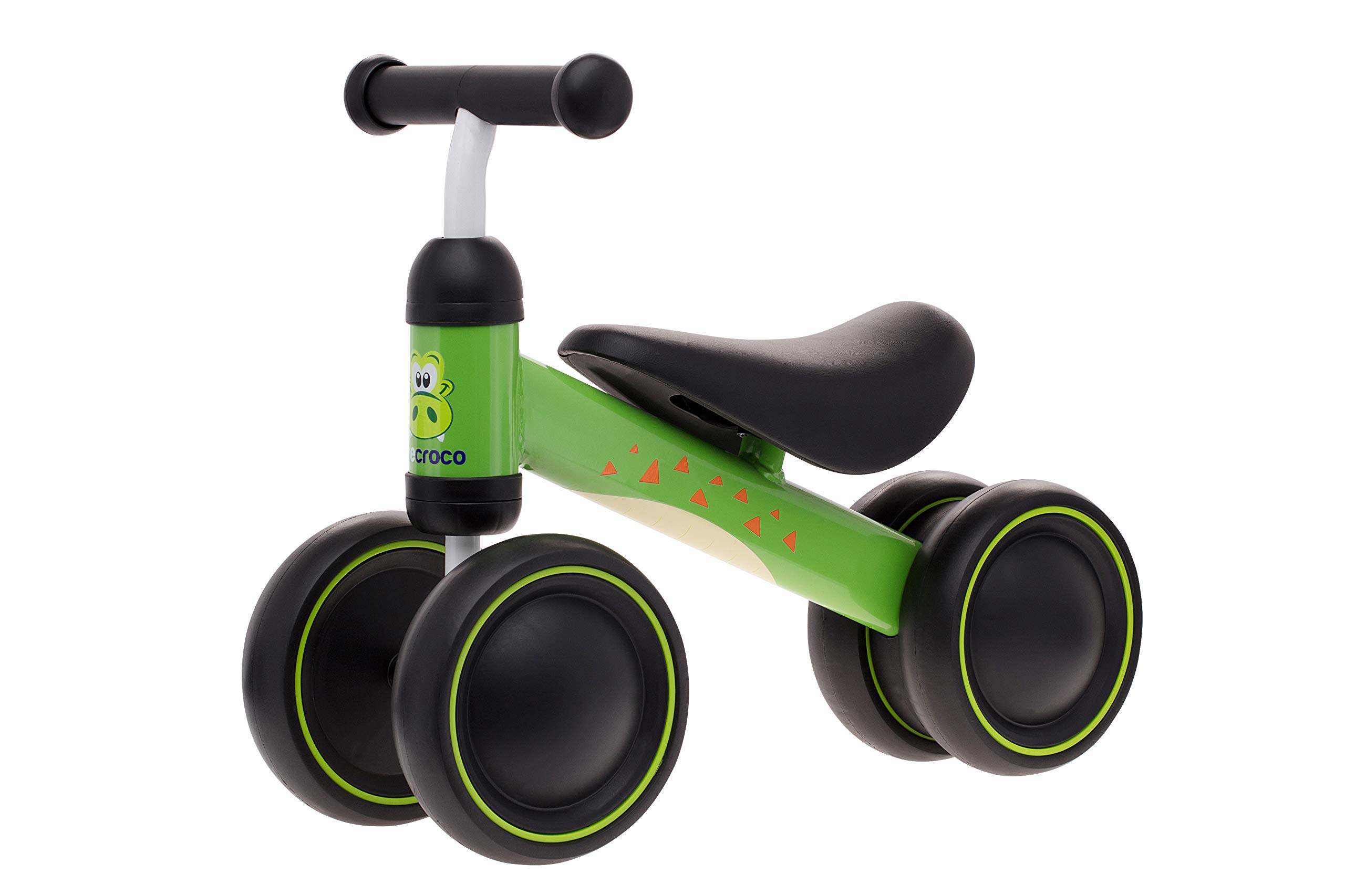 The Original Croco Ultra Lightweight and Sturdy Balance Bike.2 Models for 2, 3, 4 and 5 Year Old Kids. Unbeatable Features. Toddler Training Bike, No Pedal. (Green Dinosaur, Baby 8 Inch)