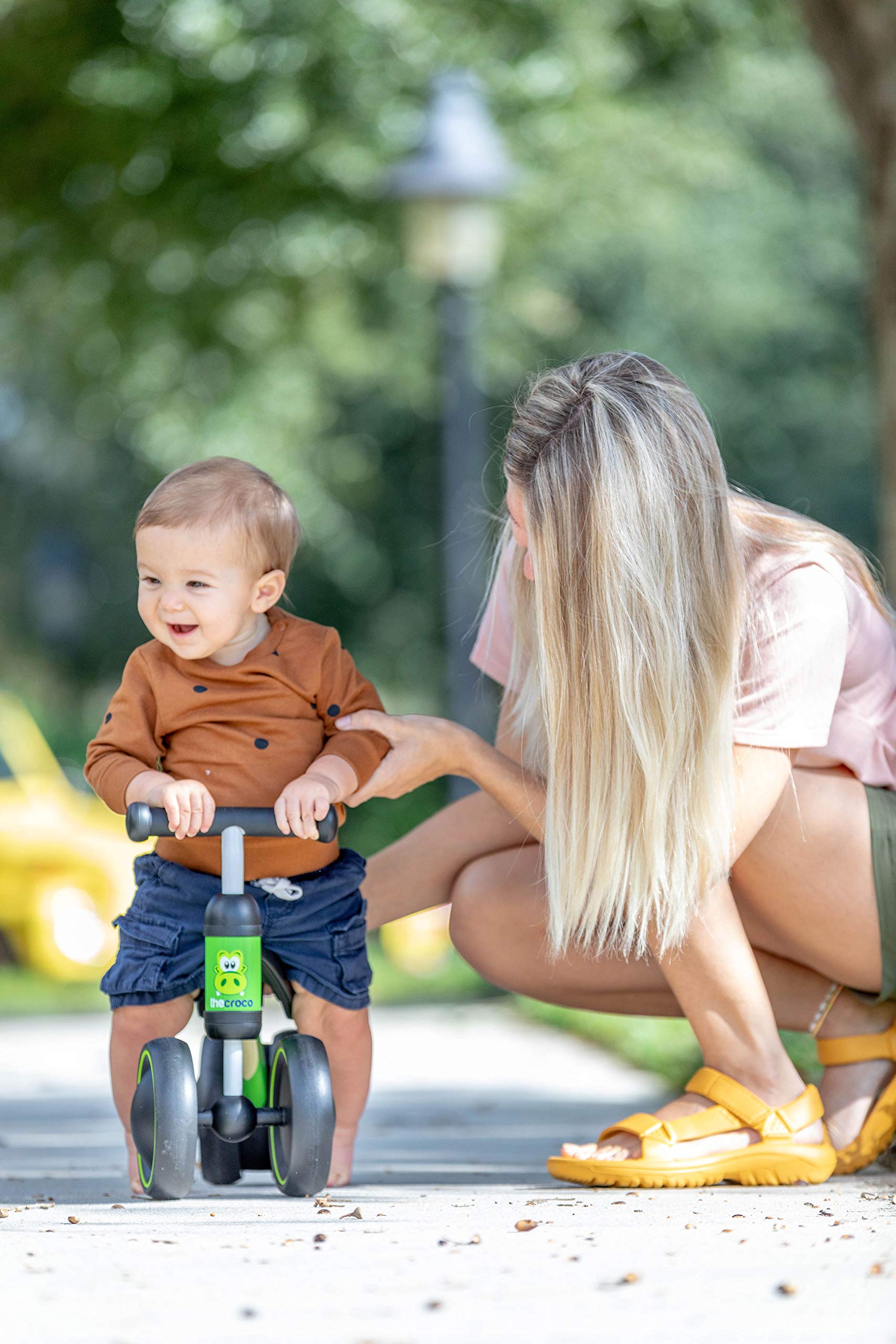 The Original Croco Ultra Lightweight and Sturdy Balance Bike.2 Models for 2, 3, 4 and 5 Year Old Kids. Unbeatable Features. Toddler Training Bike, No Pedal. (Green Dinosaur, Baby 8 Inch)