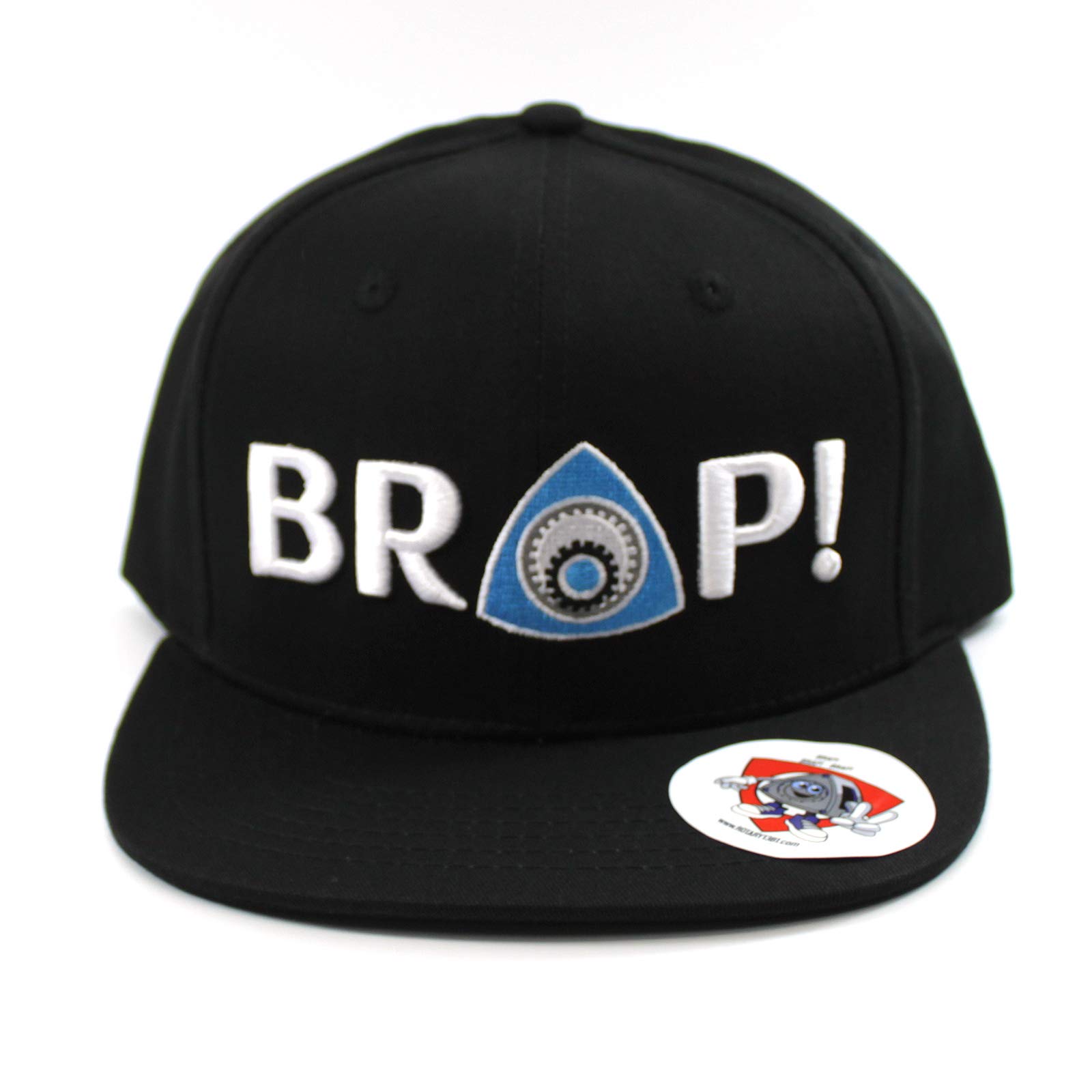 BRAP! Baseball Cap - Flat Brim Black Hat for Wankel Rotary Fans