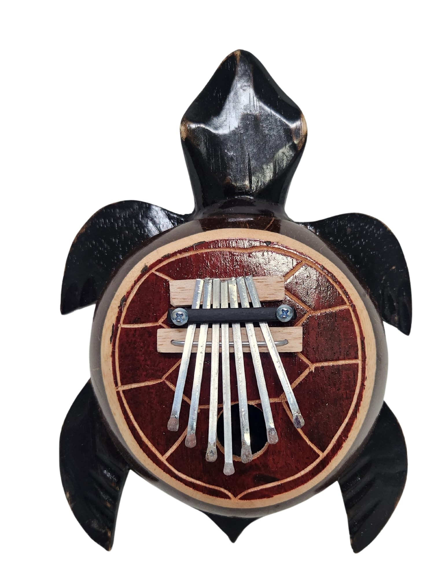 Karimba Thumb Piano 7 keys Coconut Shell TURTLE Musical kalimba Instrument Aboriginal Dot Design