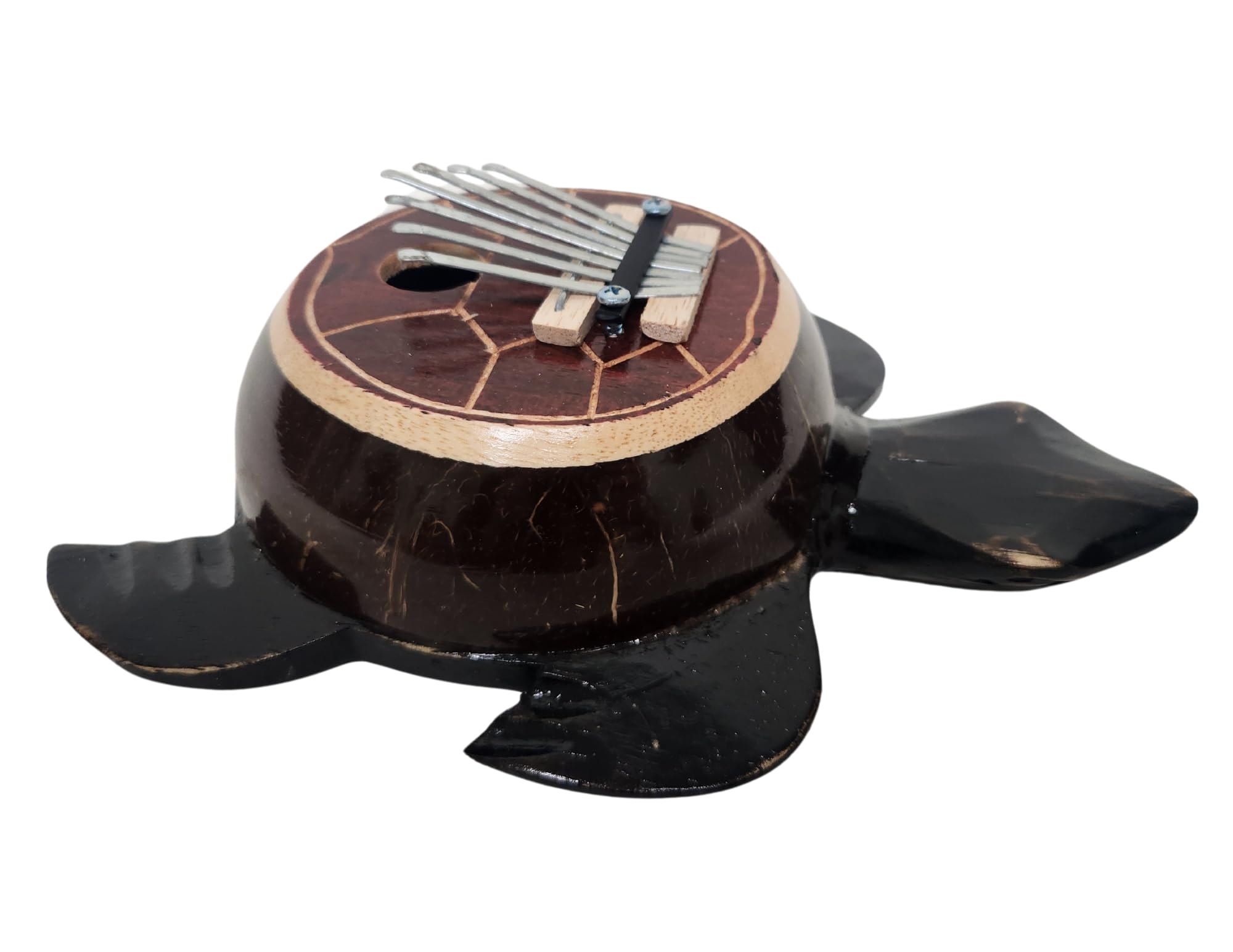 Karimba Thumb Piano 7 keys Coconut Shell TURTLE Musical kalimba Instrument Aboriginal Dot Design