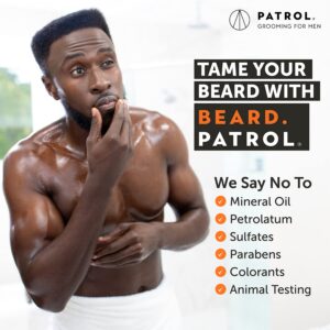 Beard Patrol Men's Beards & Mustaches Balm - Grooming Treatment with Argan Oil, Shea Butter, & Cocoa Butter Strengthens & Softens - Lemongrass Scent Leave-in Conditioner Wax - Pack of 1