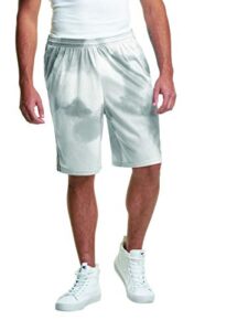 champion men's 9" lacrosse short, (retired colors), white tonal wash cloud c patch logo, large