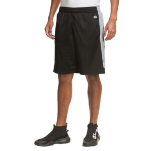 champion men's mesh basketball short, black, small