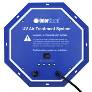 OdorStop OS14412PRO1 UV Air Purifier with Energy Saving Airflow Sensor and 12-in Bulbs