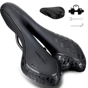 sanctus comfortable bike seat men women gel bicycle saddle padded replacement comfort road exercise bikes cushion with waterproof cove for mtb mountain bike road bike exercise bike