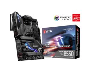 msi mpg b550 gaming carbon wifi gaming motherboard (amd am4, ddr4, pcie 4.0, sata 6gb/s, dual m.2, usb 3.2 gen 2, hdmi/dp, wi-fi 6 ax, atx, amd ryzen 5000 series processors)