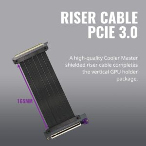 Cooler Master MasterAccessory Vertical GPU Card Holder Kit V2, Premium Riser Cable PCI-E 3.0 x16-165mm, Adjustable Length for E-ATX|ATX Cases (MCA-U000R-KFVK01)